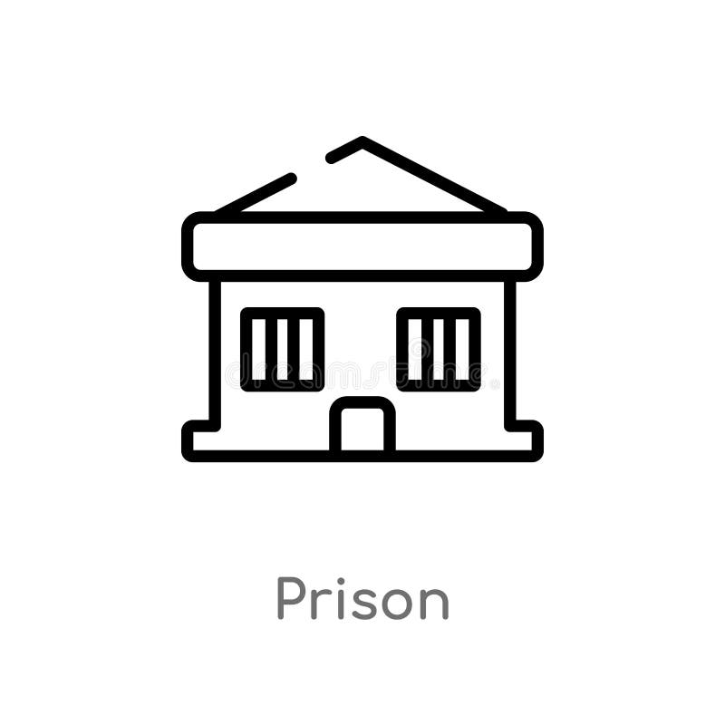 Outline Prison Vector Icon. Isolated Black Simple Line Element ...