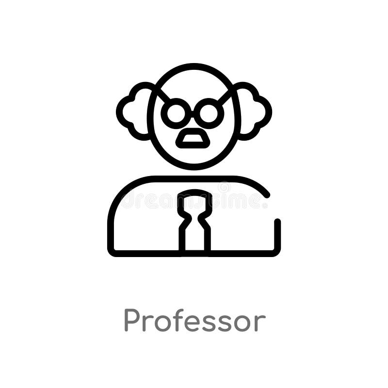 Outline Professor Vector Icon. Isolated Black Simple Line Element ...