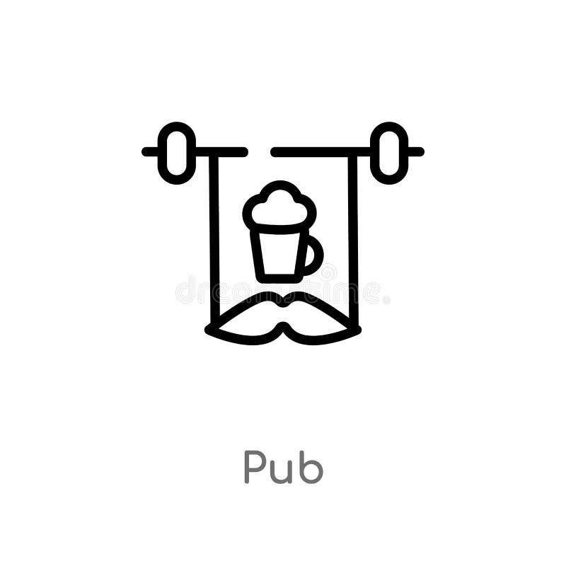 Outline Pub Vector Icon. Isolated Black Simple Line Element ...