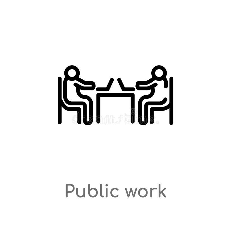 Outline Public Work Vector Icon. Isolated Black Simple Line Element ...