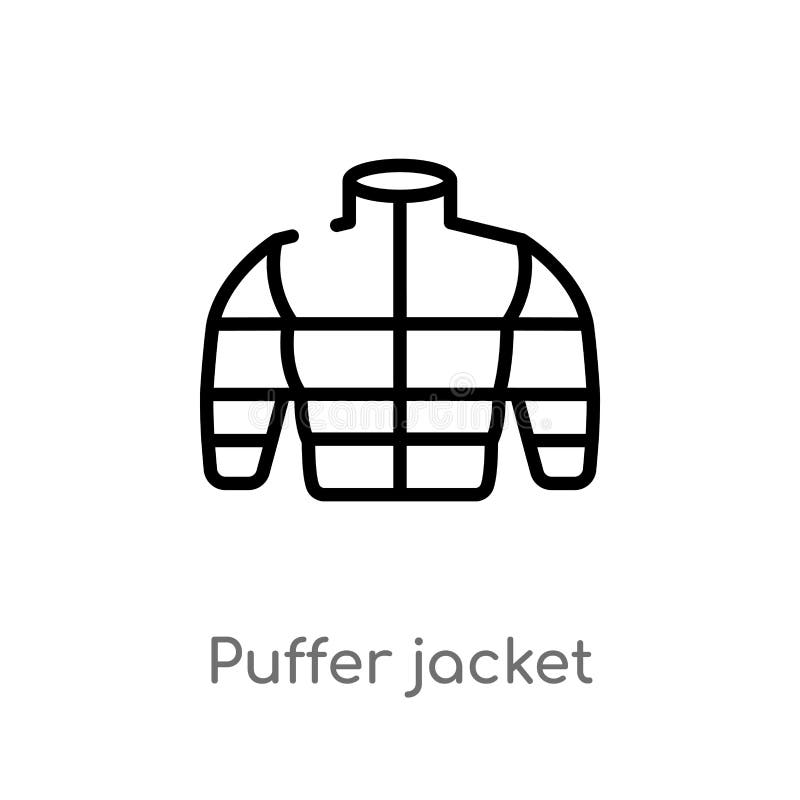 Outline Puffer Jacket Vector Icon. Isolated Black Simple Line Element ...