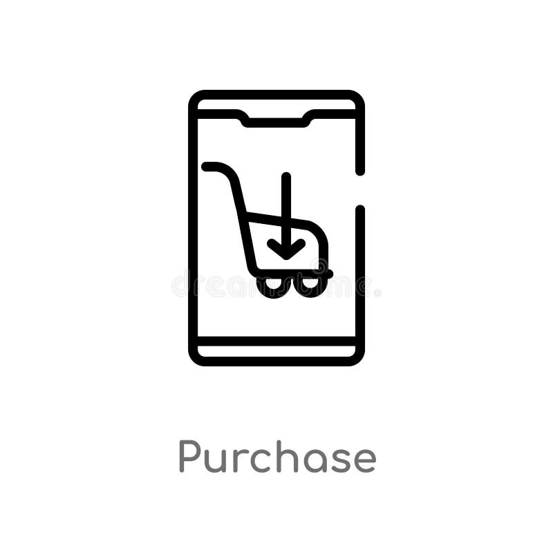 Outline Purchase Vector Icon. Isolated Black Simple Line Element ...
