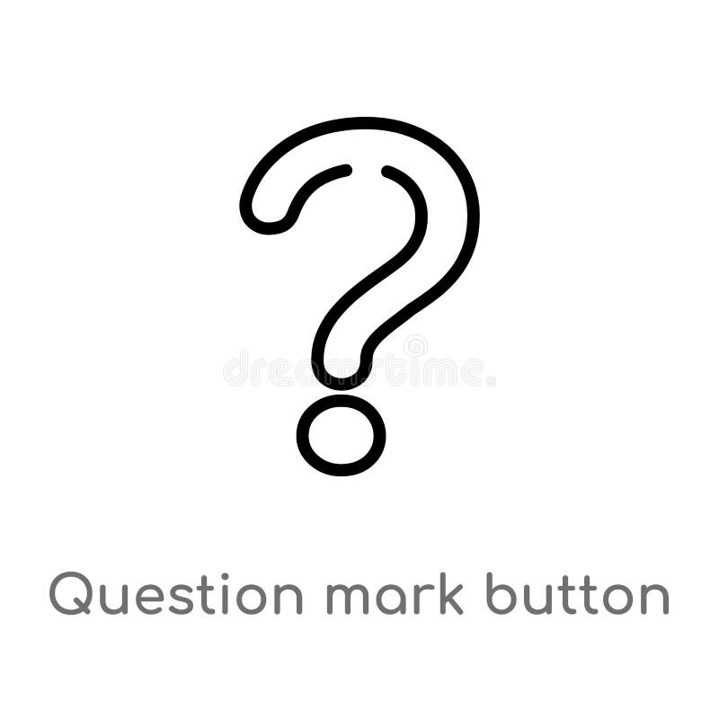 Outline Question Mark Vector Icon. Isolated Black Simple Line Element ...