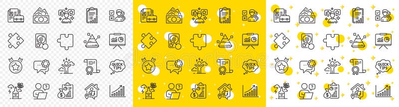 Outline Quick Tips, Checklist and Work Home Line Icons. for Web App ...