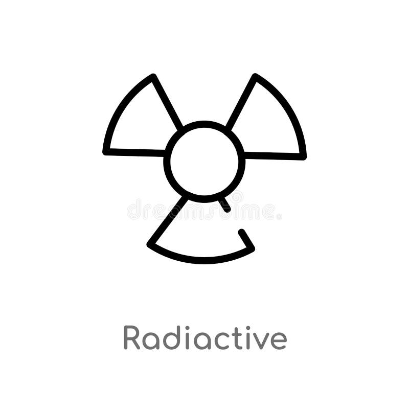 Outline Radiactive Vector Icon. Isolated Black Simple Line Element ...