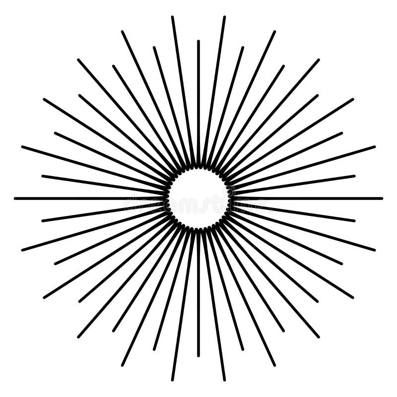 Outline of Radial, Radiating Geometric Element. Abstract Shape. Stock ...