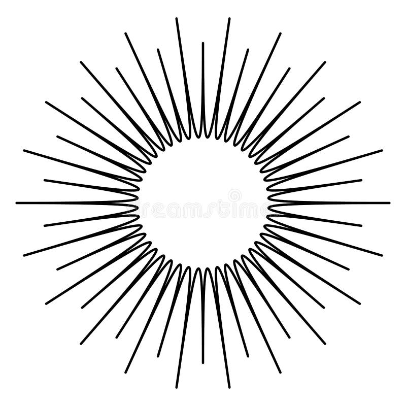 Outline of Radial, Radiating Geometric Element. Abstract Shape. Stock ...