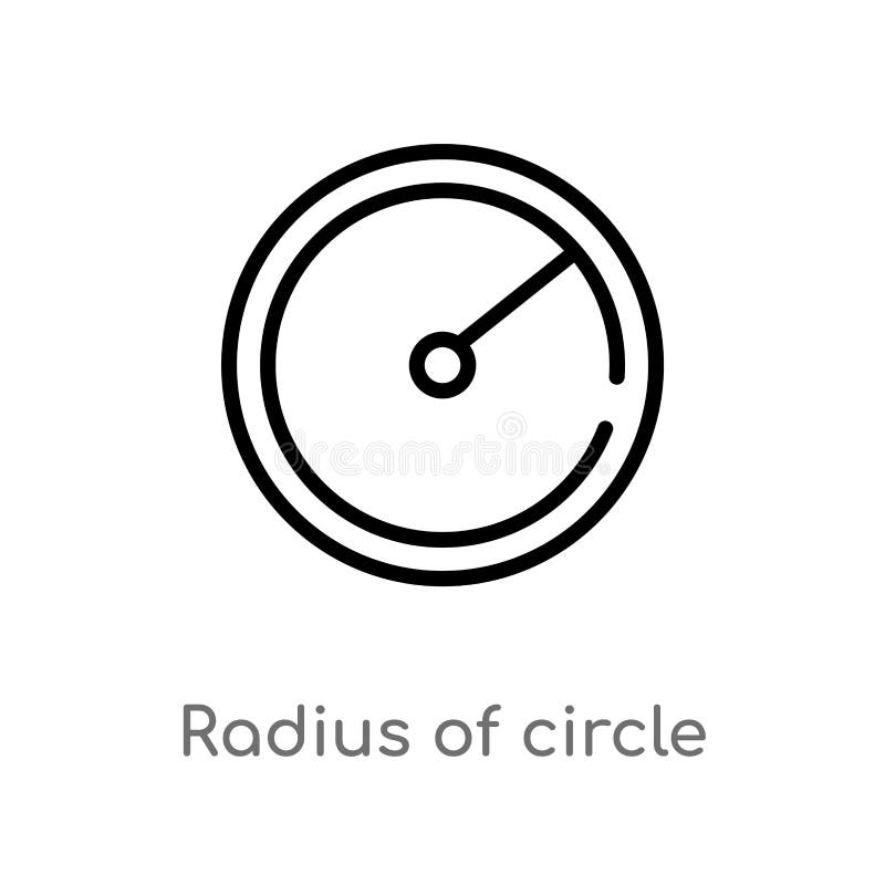 Radius Of Circle Icon Vector Sign And Symbol Isolated On White ...