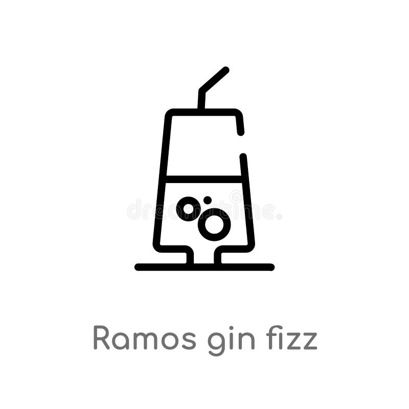 Outline Ramos Gin Fizz Vector Icon. Isolated Black Simple Line Element ...