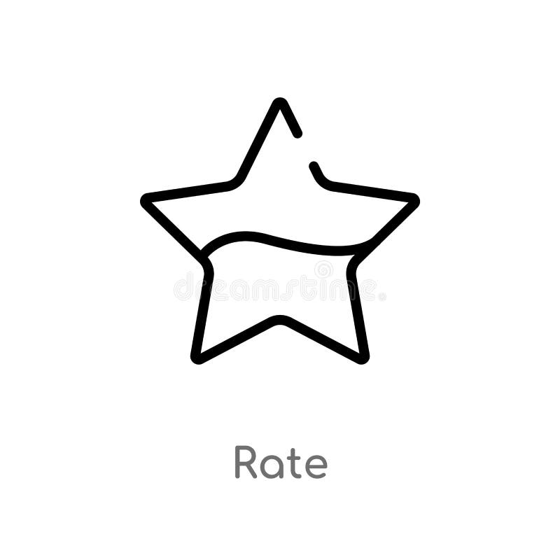 Outline Rate Vector Icon. Isolated Black Simple Line Element ...