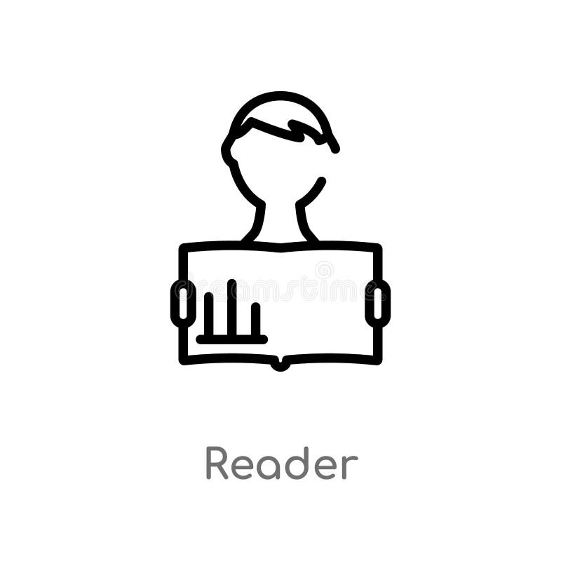 Outline Reader Vector Icon. Isolated Black Simple Line Element ...