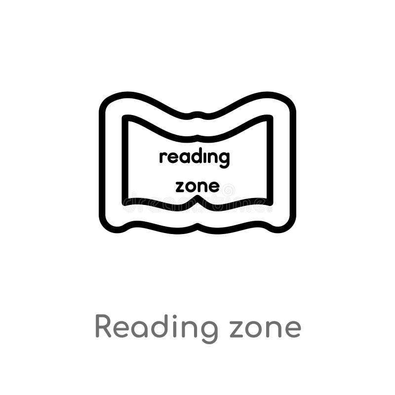 Outline Reading Zone Vector Icon. Isolated Black Simple Line Element ...