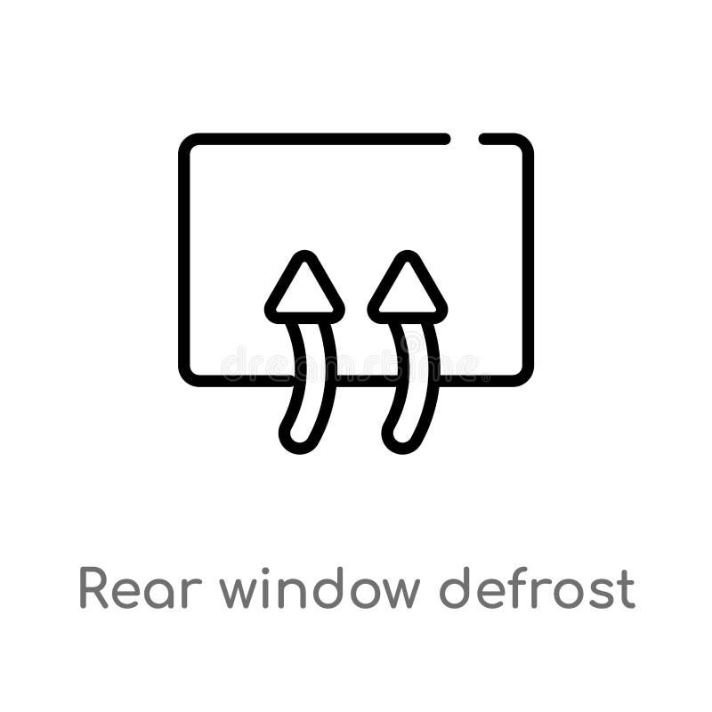 Rear Window Defrost Icon. Linear Vector Illustration from Car Dashboard ...