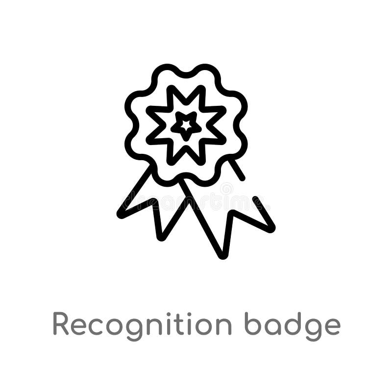 Recognition Badge Vector Icon on White Background. Flat Vector ...