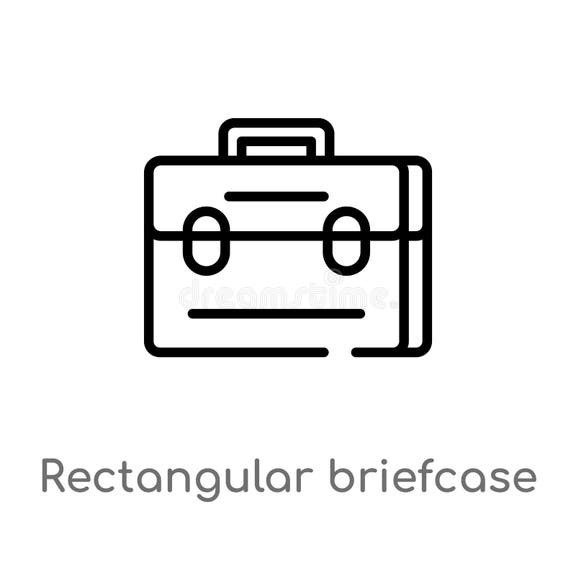 Outline Rectangular Briefcase Vector Icon. Isolated Black Simple Line ...