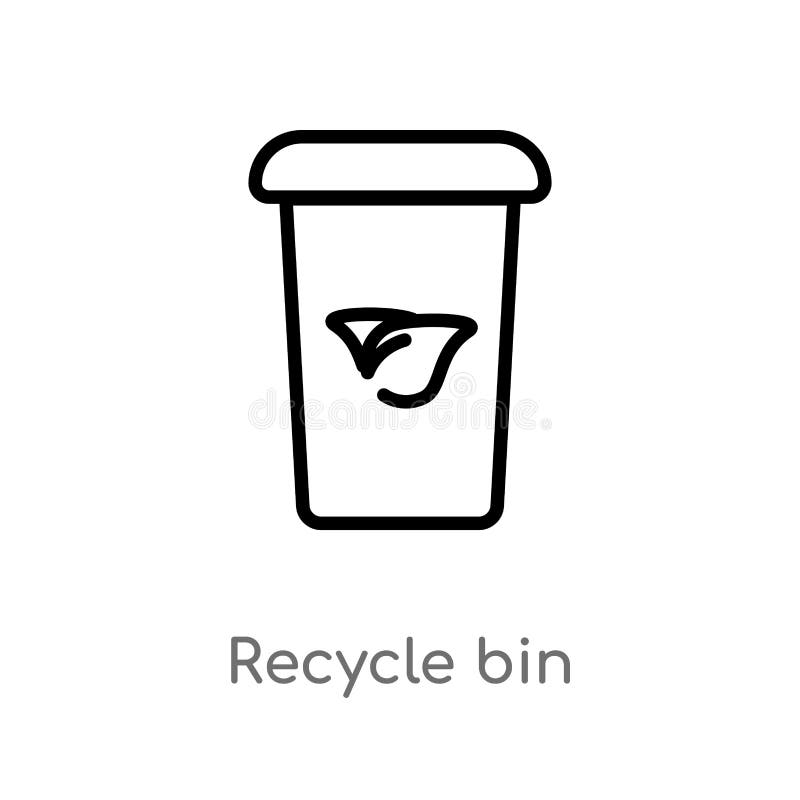 Outline Recycle Bin Vector Icon. Isolated Black Simple Line Element ...