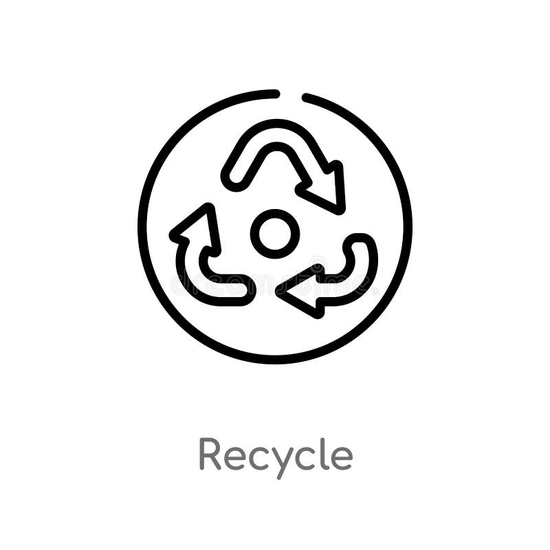 Outline Recycle Vector Icon. Isolated Black Simple Line Element ...