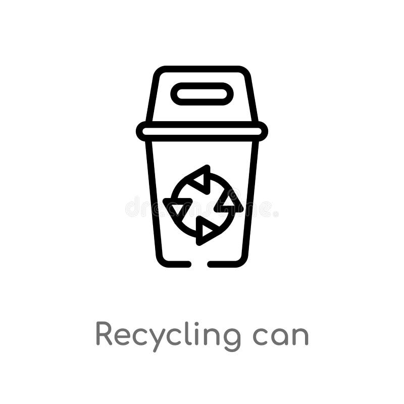 Outline Recycling Bottles Vector Icon. Isolated Black Simple Line ...
