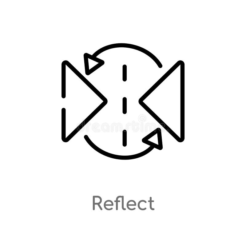 Outline Reflect Vector Icon. Isolated Black Simple Line Element ...