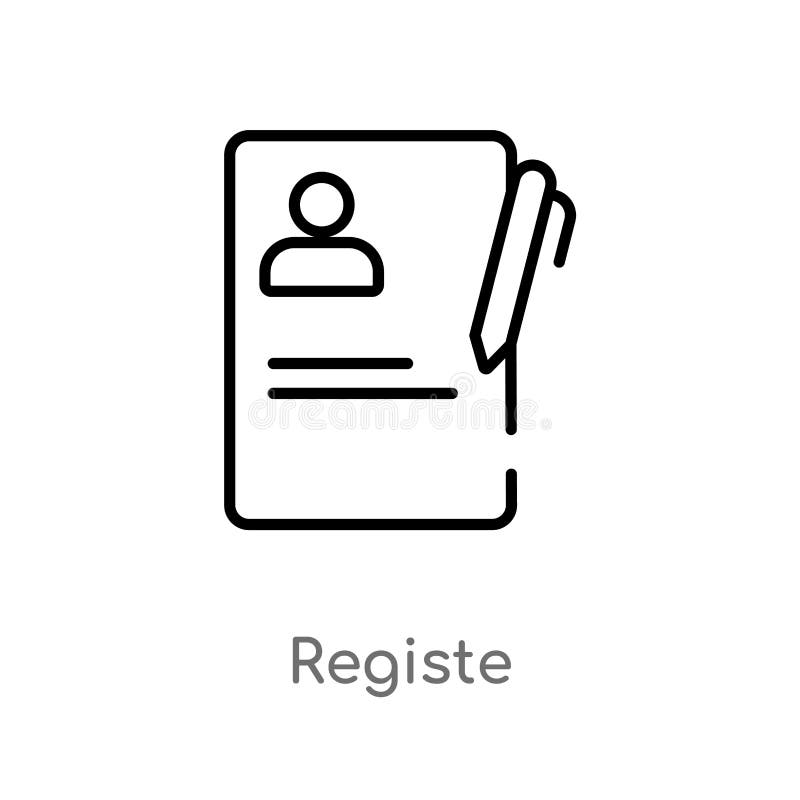 Outline Registration Mark Vector Icon. Isolated Black Simple Line ...