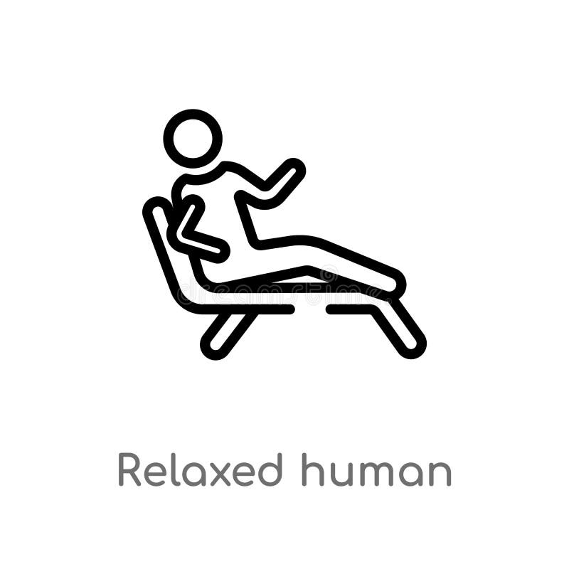 Outline Relaxed Human Vector Icon. Isolated Black Simple Line Element ...