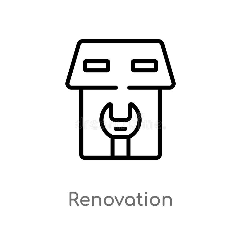Outline Renovation Vector Icon. Isolated Black Simple Line Element ...