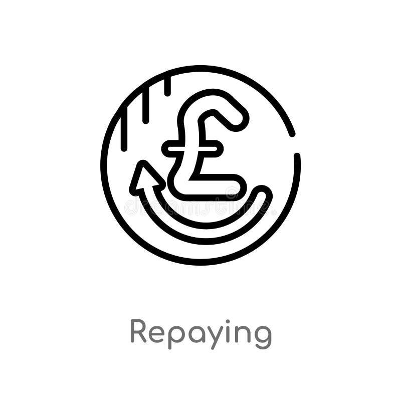 Outline Repaying Vector Icon. Isolated Black Simple Line Element ...