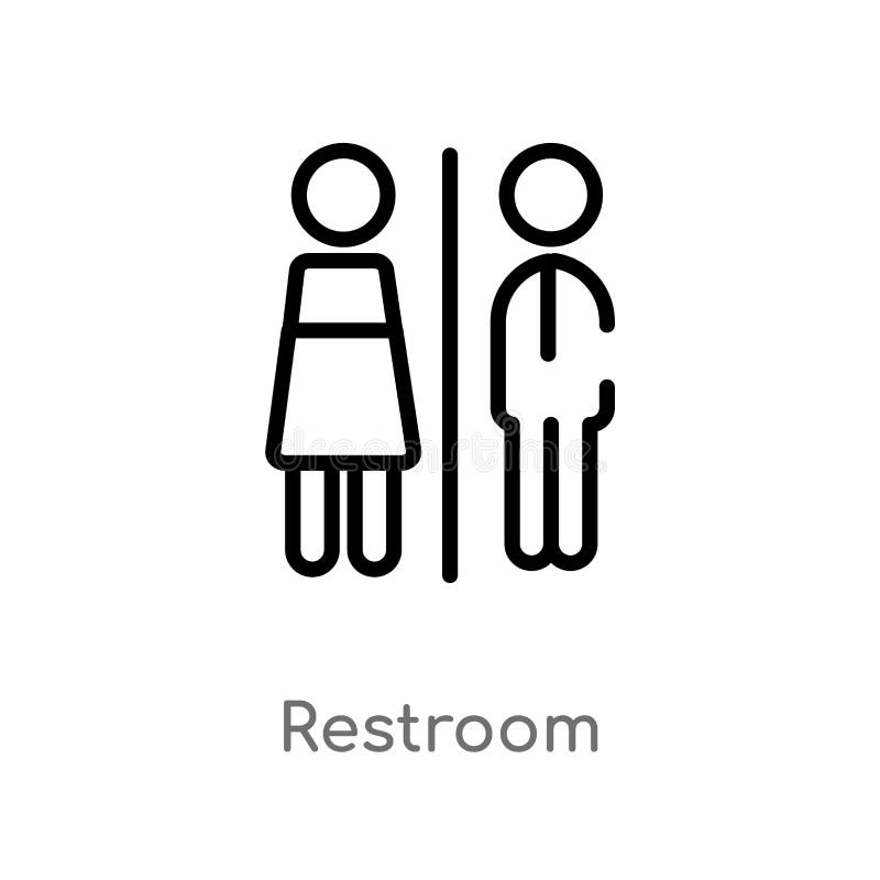Outline Restroom Vector Icon. Isolated Black Simple Line Element ...
