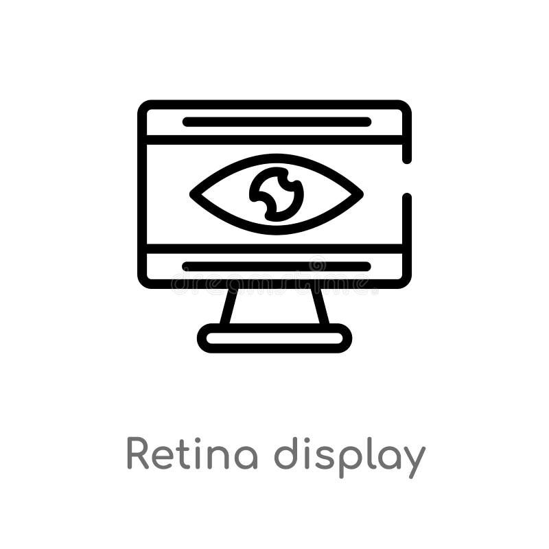 Retina Display Icon in Different Style Vector Illustration. Two Colored ...