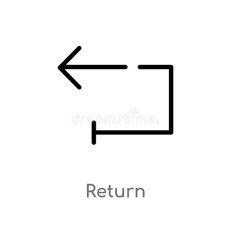 Outline Return Vector Icon. Isolated Black Simple Line Element ...