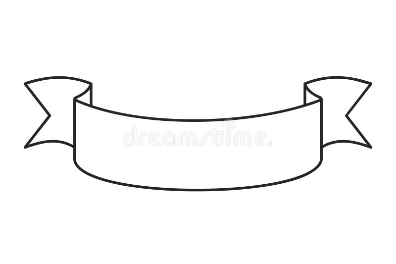 Outline Ribbon Banner Illustration Vector Stock Vector - Illustration ...