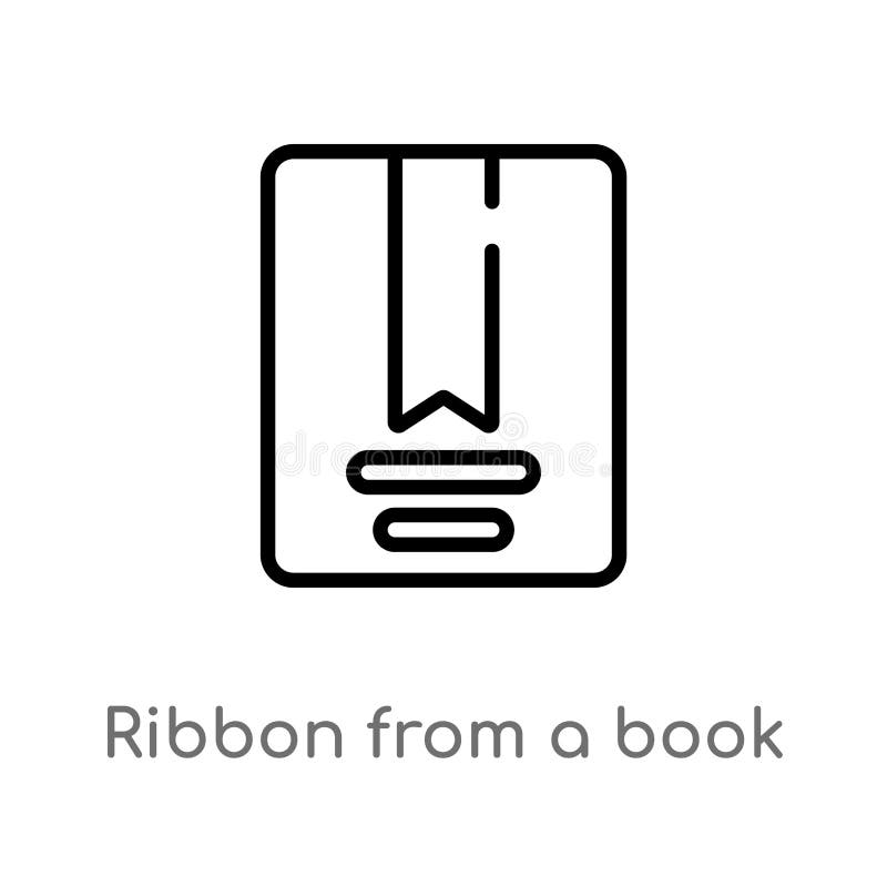 Outline Ribbon from a Book Vector Icon. Isolated Black Simple Line ...