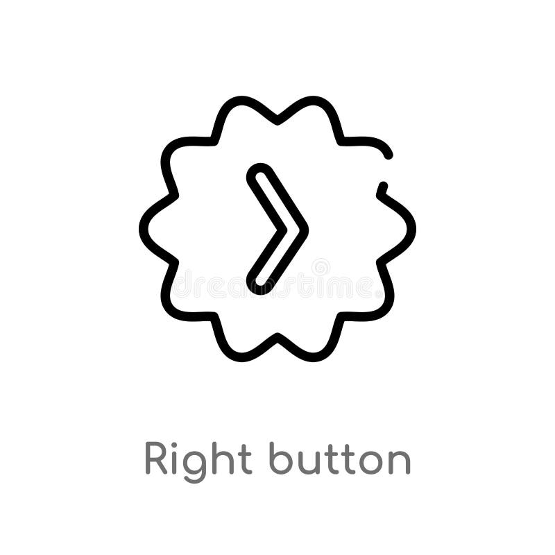 Outline Right Button Vector Icon. Isolated Black Simple Line Element ...