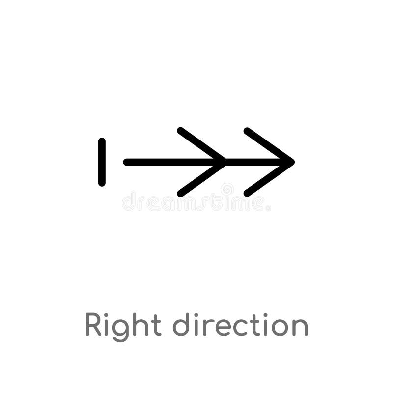Outline Right Direction Vector Icon. Isolated Black Simple Line Element ...