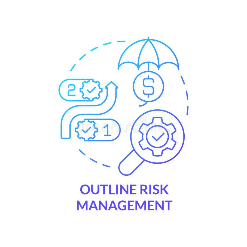 Outline Risk Management Blue Gradient Concept Icon Stock Vector ...