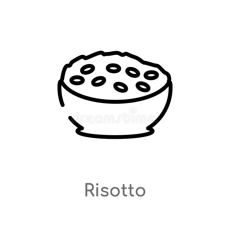 Outline Risotto Vector Icon. Isolated Black Simple Line Element ...