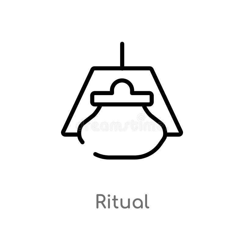 Outline Ritual Vector Icon. Isolated Black Simple Line Element ...