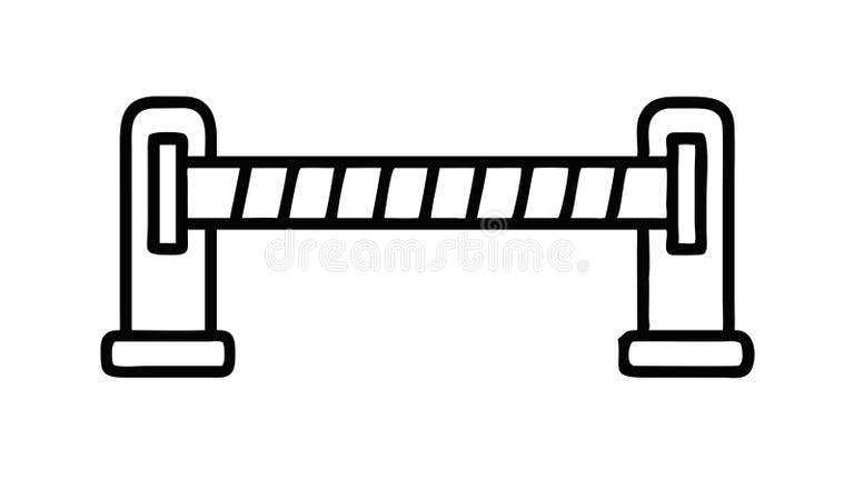 Outline Road Barrier Icon for Construction or Closure, Vector Design ...