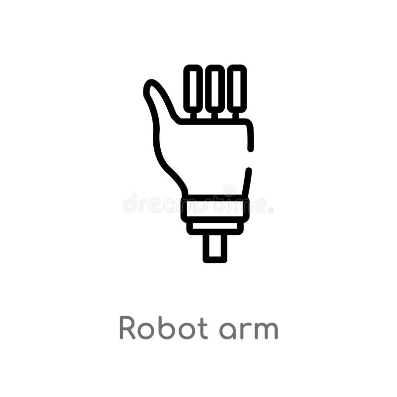 Black Robotic Arm Isolated Vector Icon. Simple Element Illustration ...