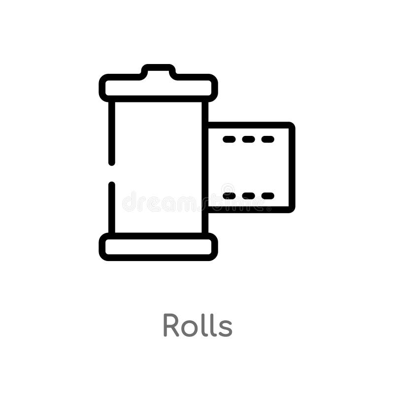 Outline Rolls Vector Icon. Isolated Black Simple Line Element ...