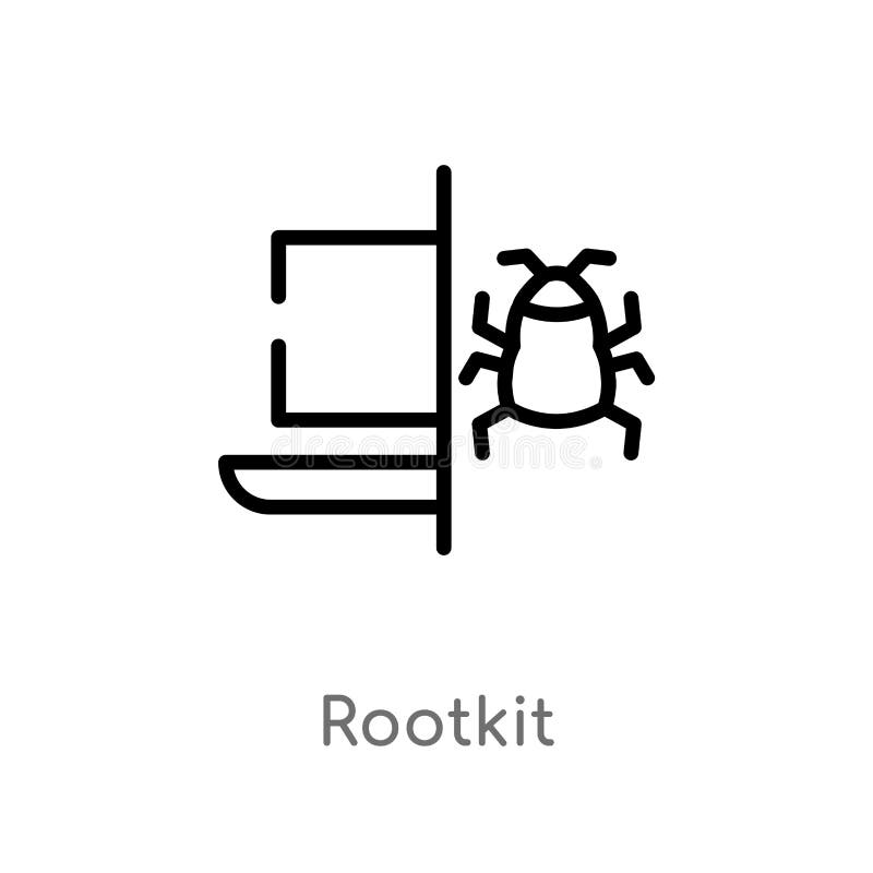 Outline Rootkit Vector Icon. Isolated Black Simple Line Element ...
