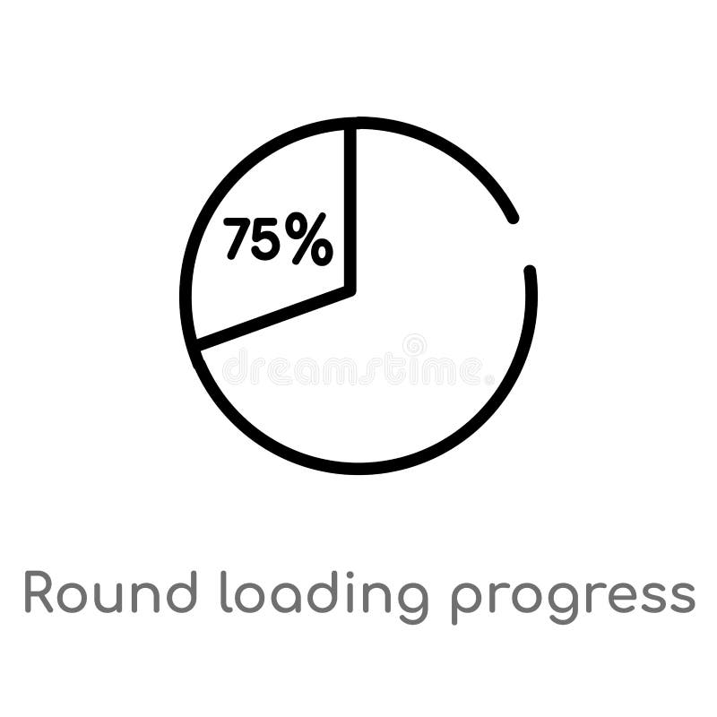 Outline Round Loading Progress Vector Icon. Isolated Black Simple Line ...