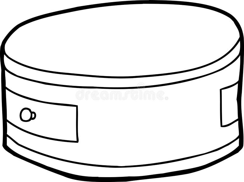 Outline of Round Night Stand Stock Illustration - Illustration of drawn ...