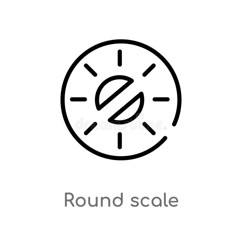 Outline Round Scale Vector Icon. Isolated Black Simple Line Element ...