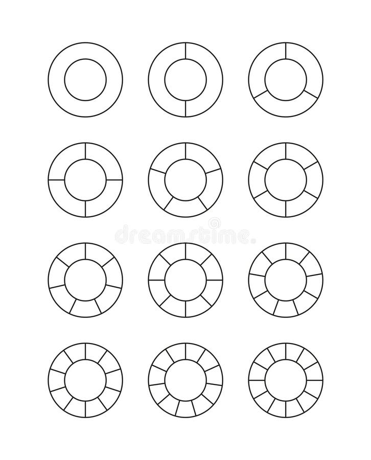 Circular Section Pie Diagram Graph. Set of Colored Segments and Slices ...