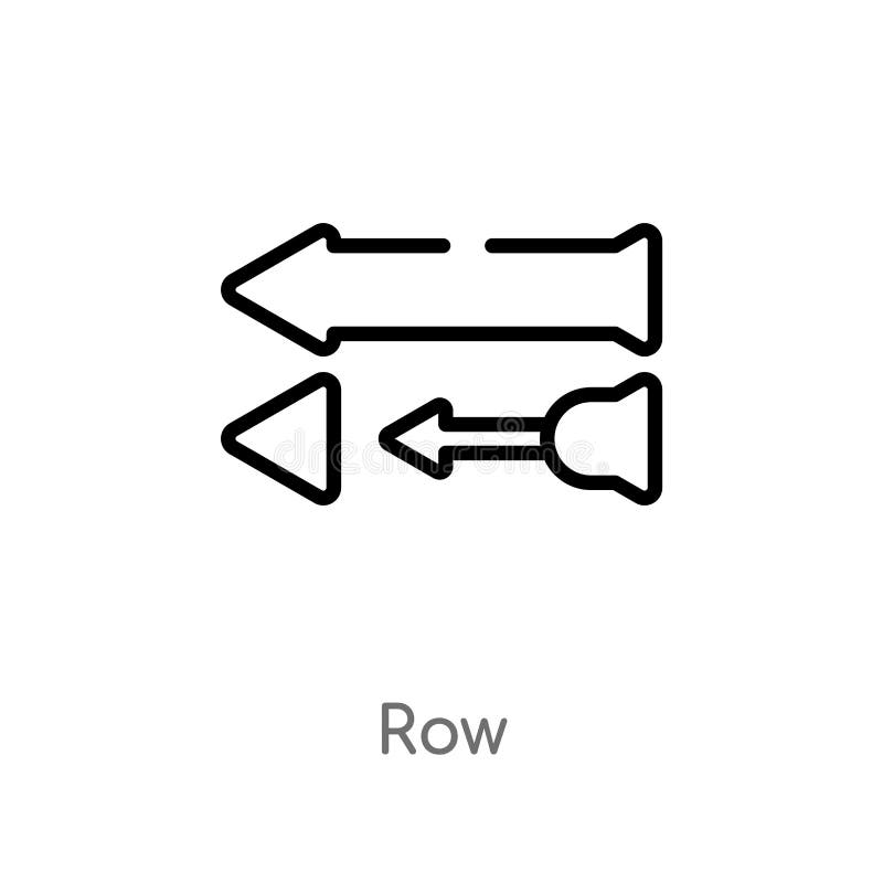 Outline Row Vector Icon. Isolated Black Simple Line Element ...