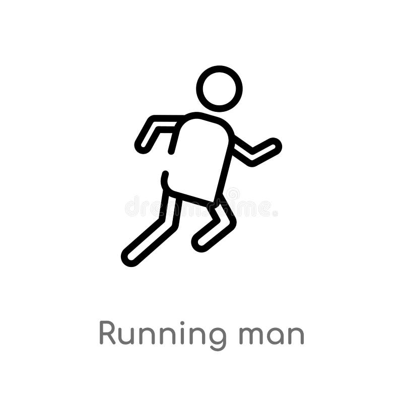 Outline Running Man Vector Icon. Isolated Black Simple Line Element ...