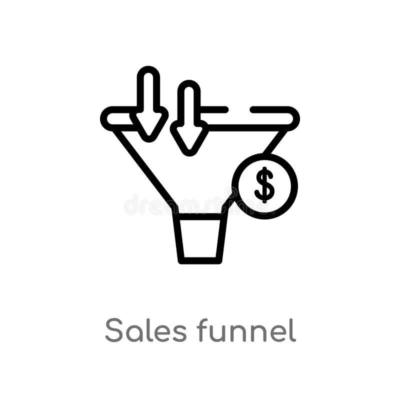 Sales Funnel Icon in Different Style Vector Illustration. Two Colored ...