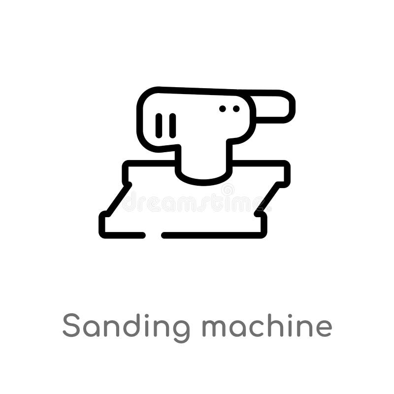 Outline Sanding Machine Vector Icon. Isolated Black Simple Line Element ...