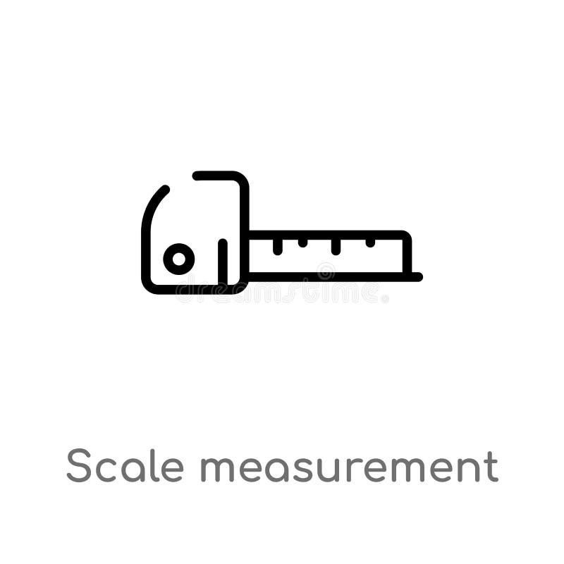 Outline Scale Measurement Vector Icon. Isolated Black Simple Line ...